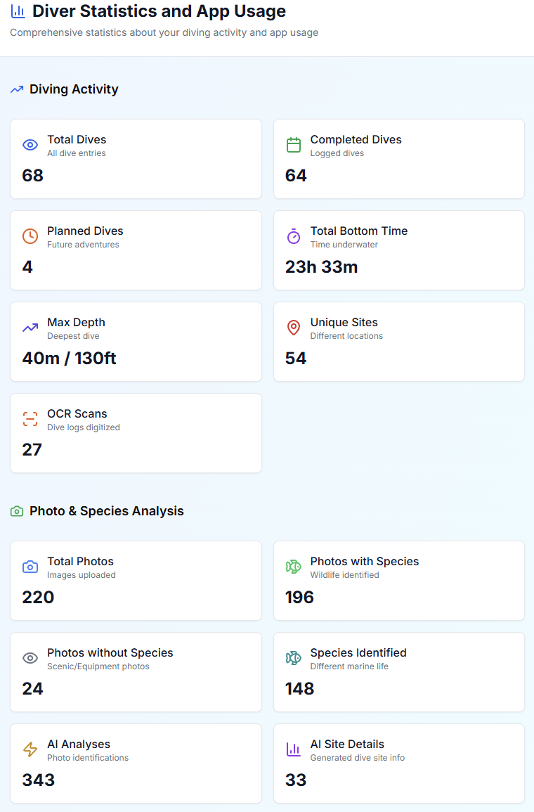 ScubaDive.AI - Scuba Diving Logbook